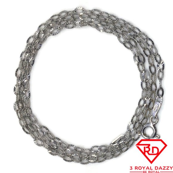 3 Royal Dazzy | Jewelry | Flat Diamond Cut Chain 22 Inch Necklace 4k ...